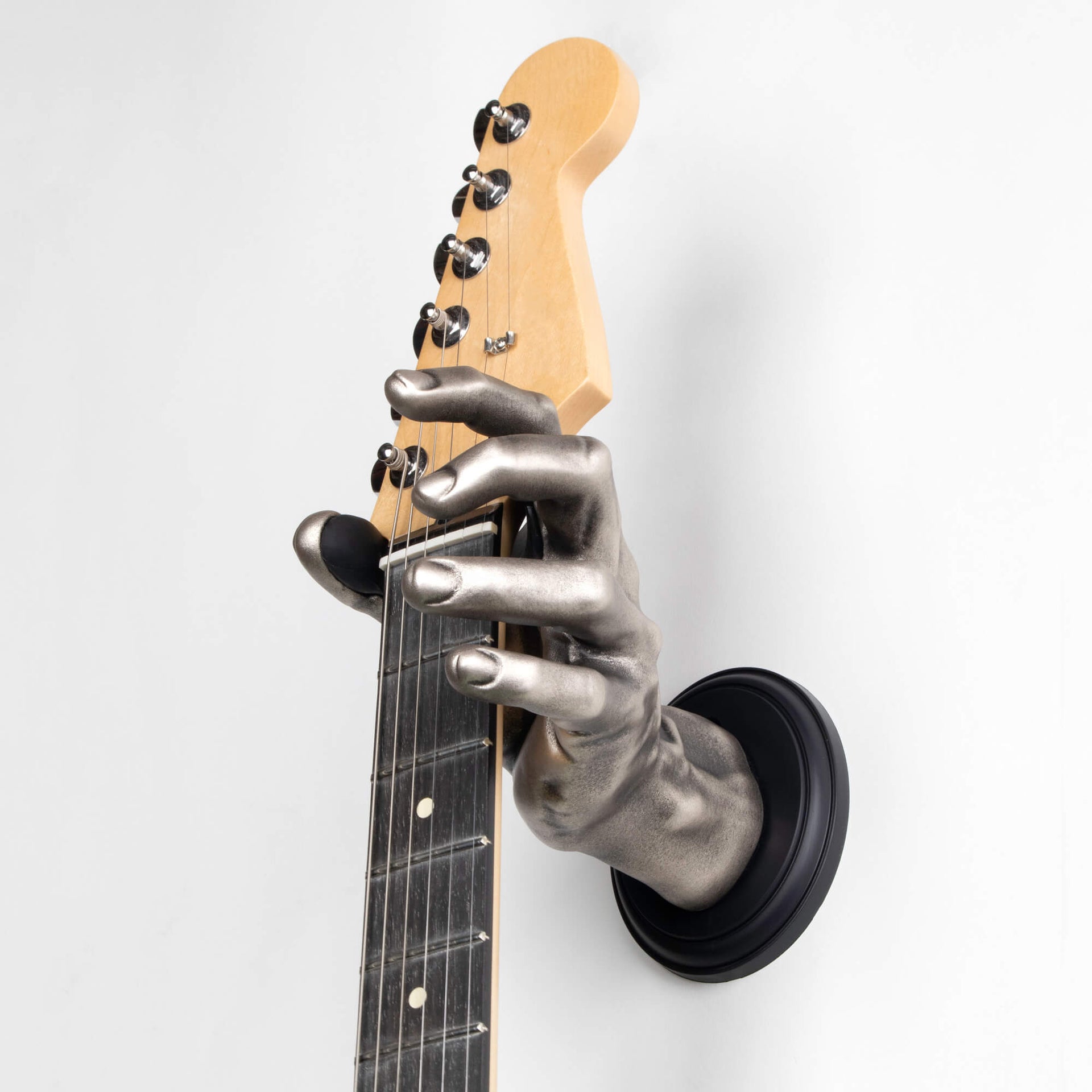 Guitar Wall Hanger – Silver Left Hand Guitar Wall Mount | GuitarGrip
